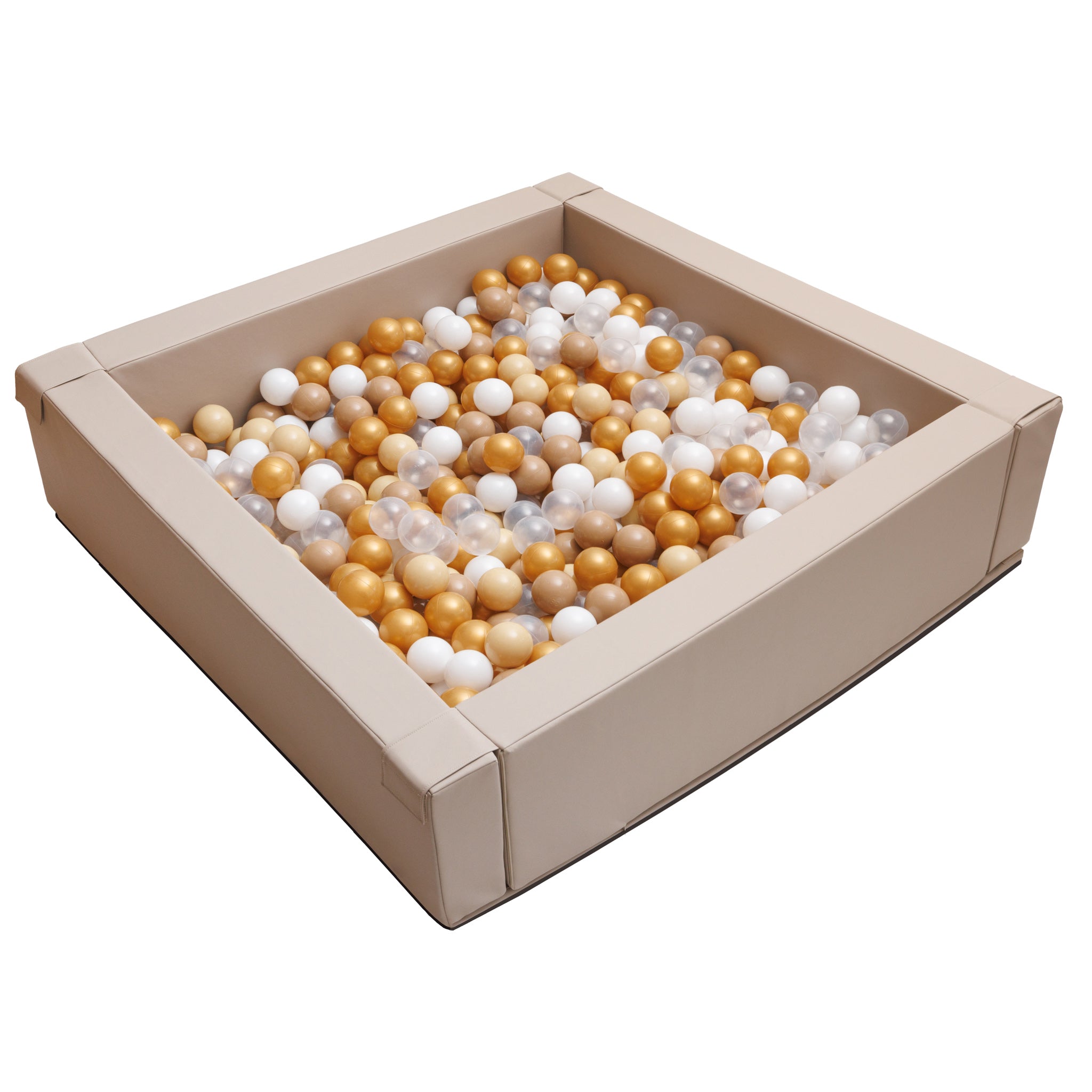 Beige Foam Ball Pit – Soft Play Ball Pool for Kids & Toddlers – HappyBasia